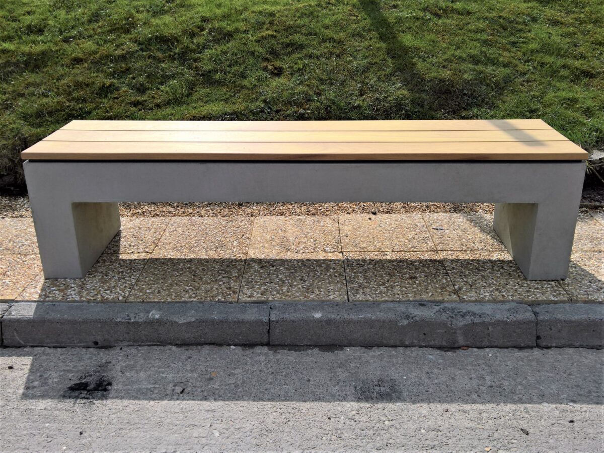 Concrete Bench Unity 1250 with Forklift Pockets - Townscape Products