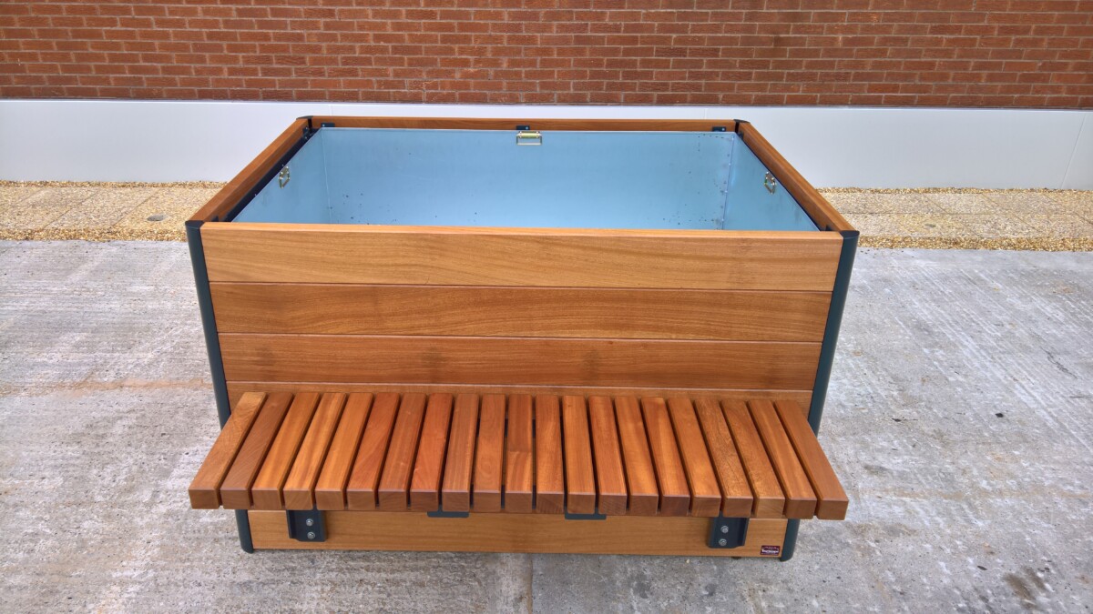 HVM Toledo PAS 68 Timber Planter – CT USM with Seating 40 mph ...