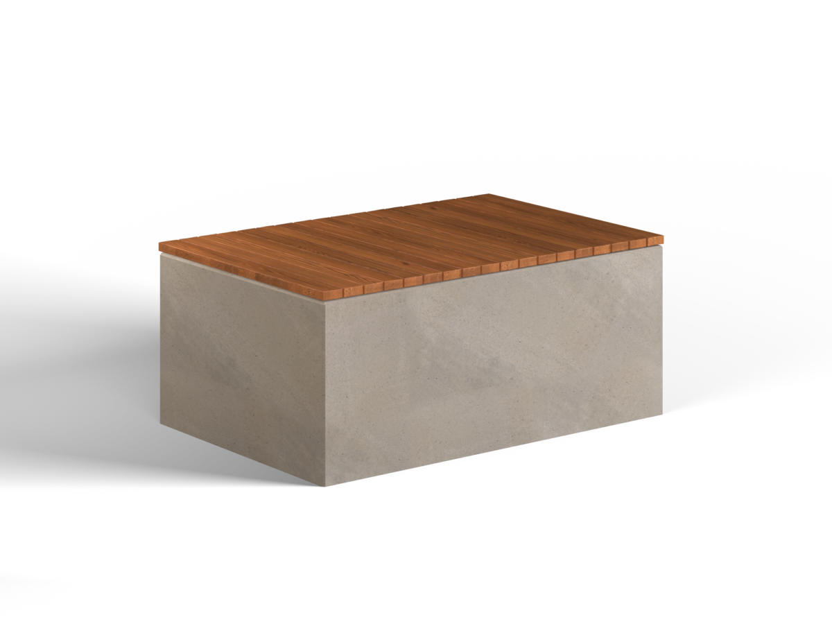 PAS 68 Counter Terror Concrete Block 150 Deck Timber Seating ...