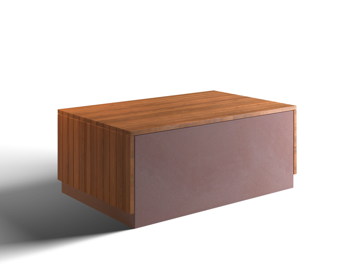 HVM Counter Terror Concrete Block Seat 150 With Hardwood Seat Top B ...