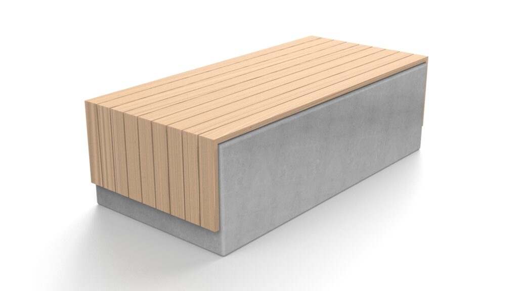 HVM Counter Terror Concrete Block Seat 180 With Hardwood Seat Top B ...