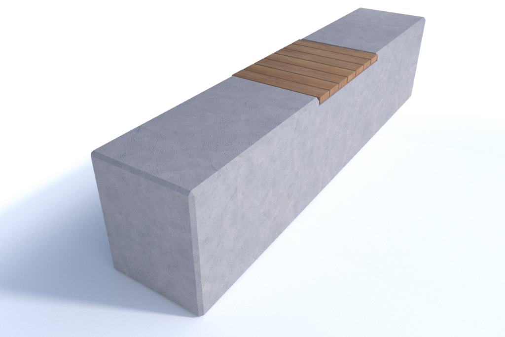 Concrete Bench Unity 2500 with inset 600mm Deck Seat Top - Townscape ...