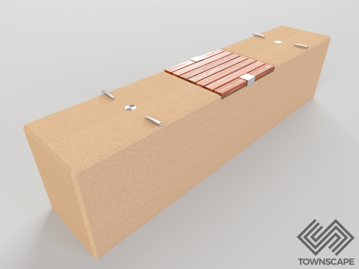 Concrete Bench Unity 2500 with inset 600mm Deck Seat Top - Townscape ...