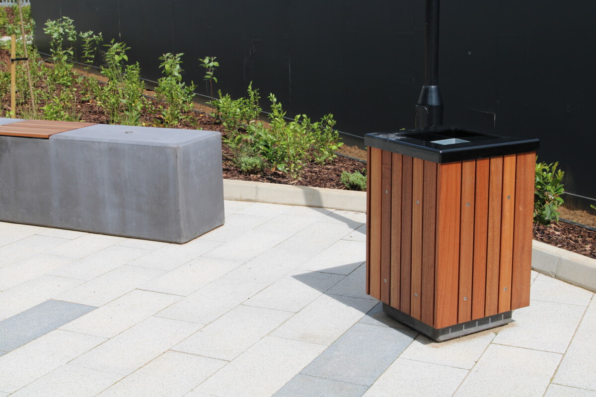 Concrete Bin Unity 900 Urban Litter Bin - Townscape Products