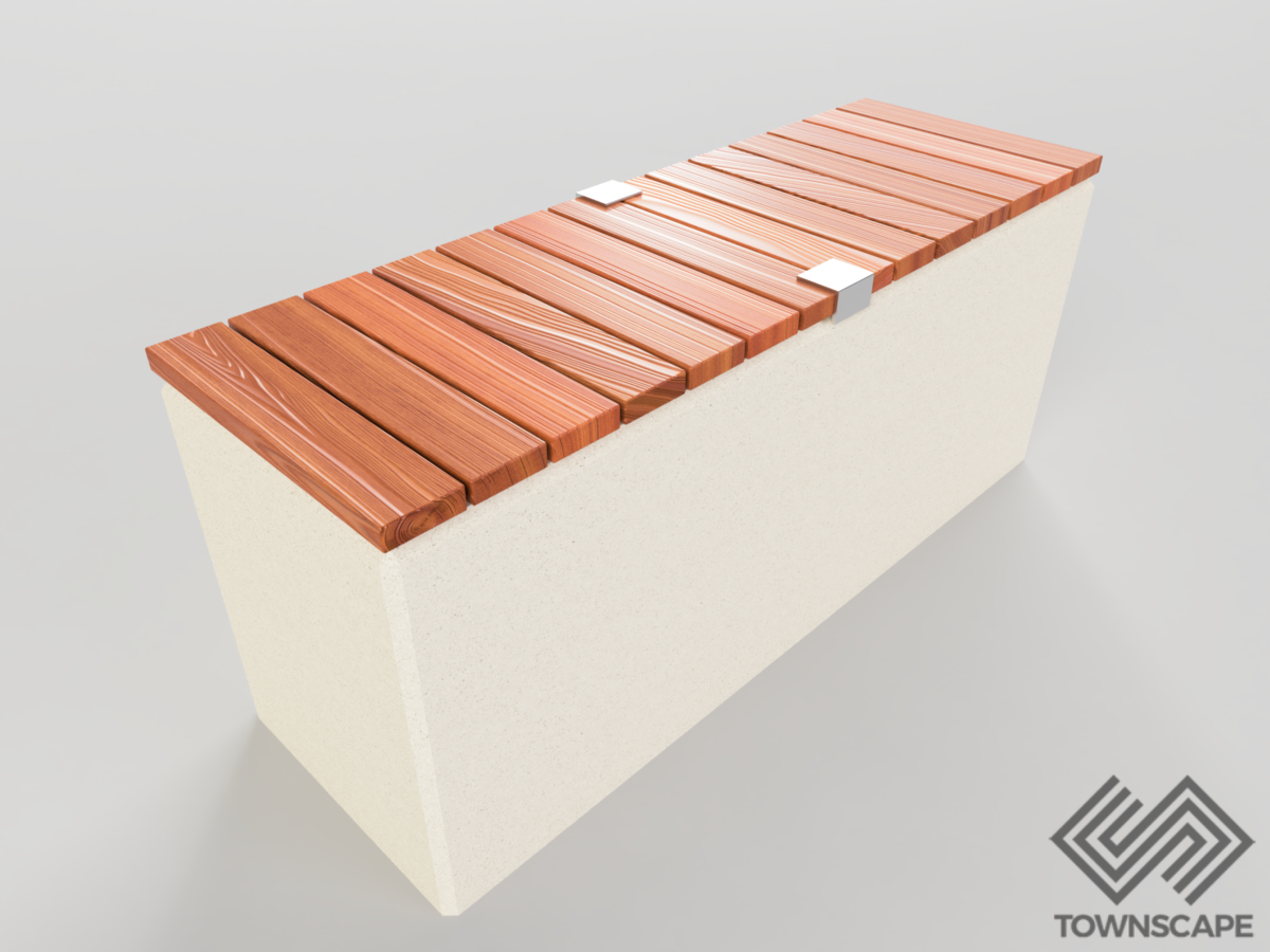 Concrete Bench Unity 1500 with Hardwood Timber Seat - Townscape Products