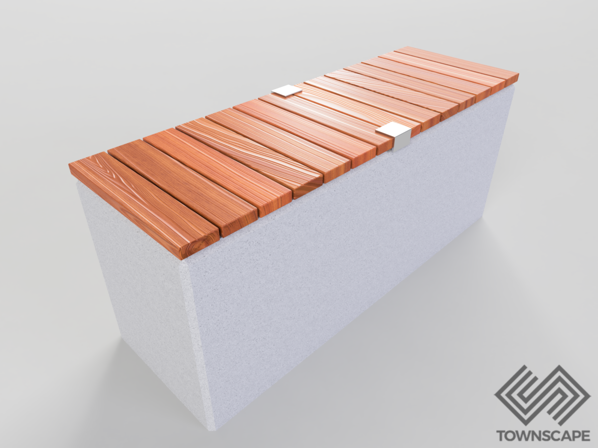 Concrete Bench Unity 1500 with Hardwood Timber Seat - Townscape Products