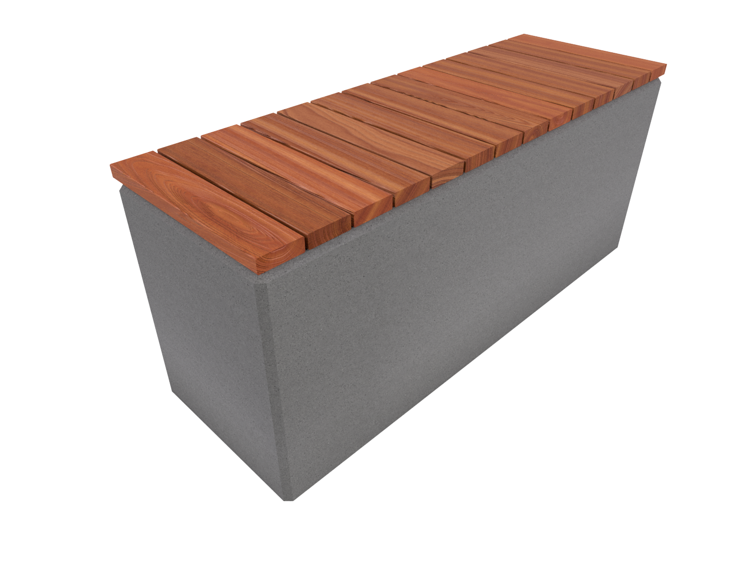Concrete Bench Unity 1500 with Hardwood Timber Seat - Townscape Products