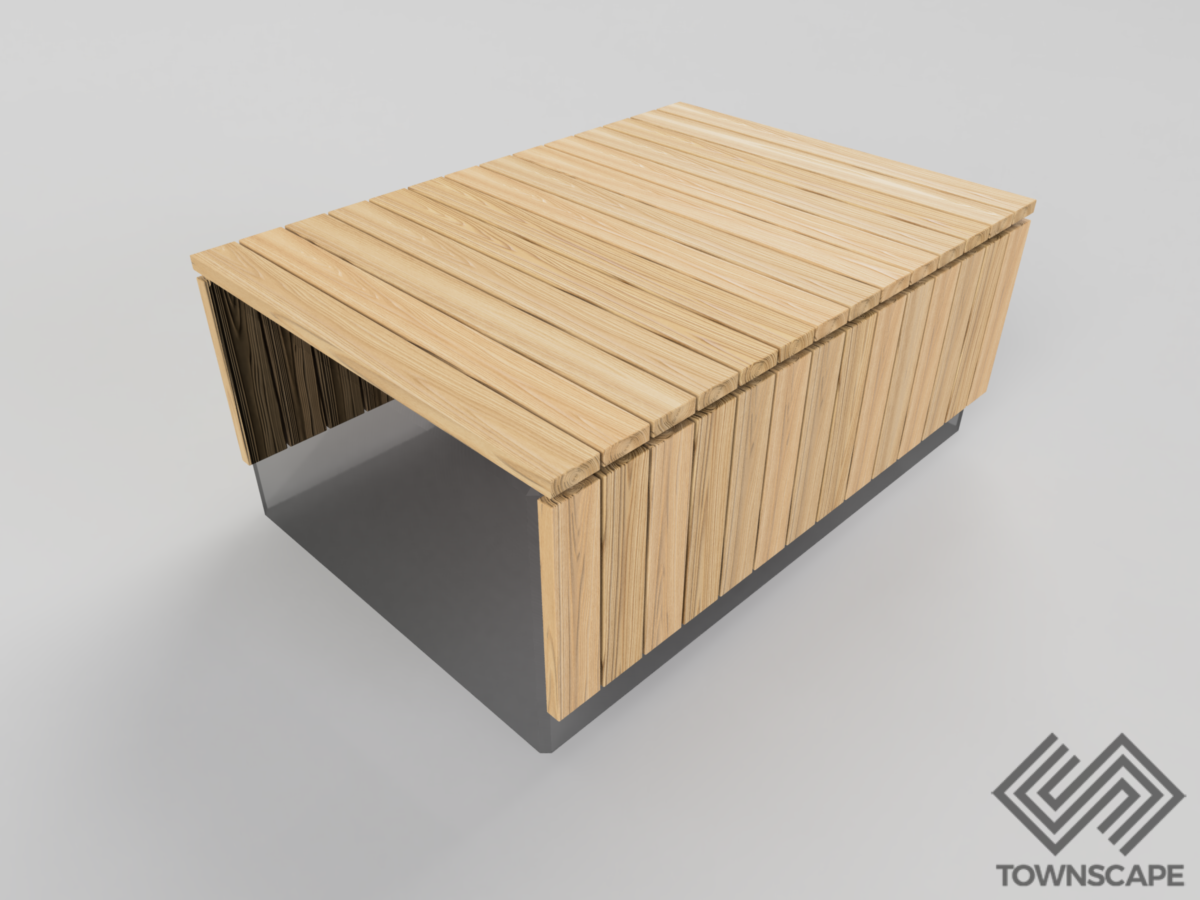 Hostile Vehicle Mitigation Seating | PAS 68 Timber Clad Seat