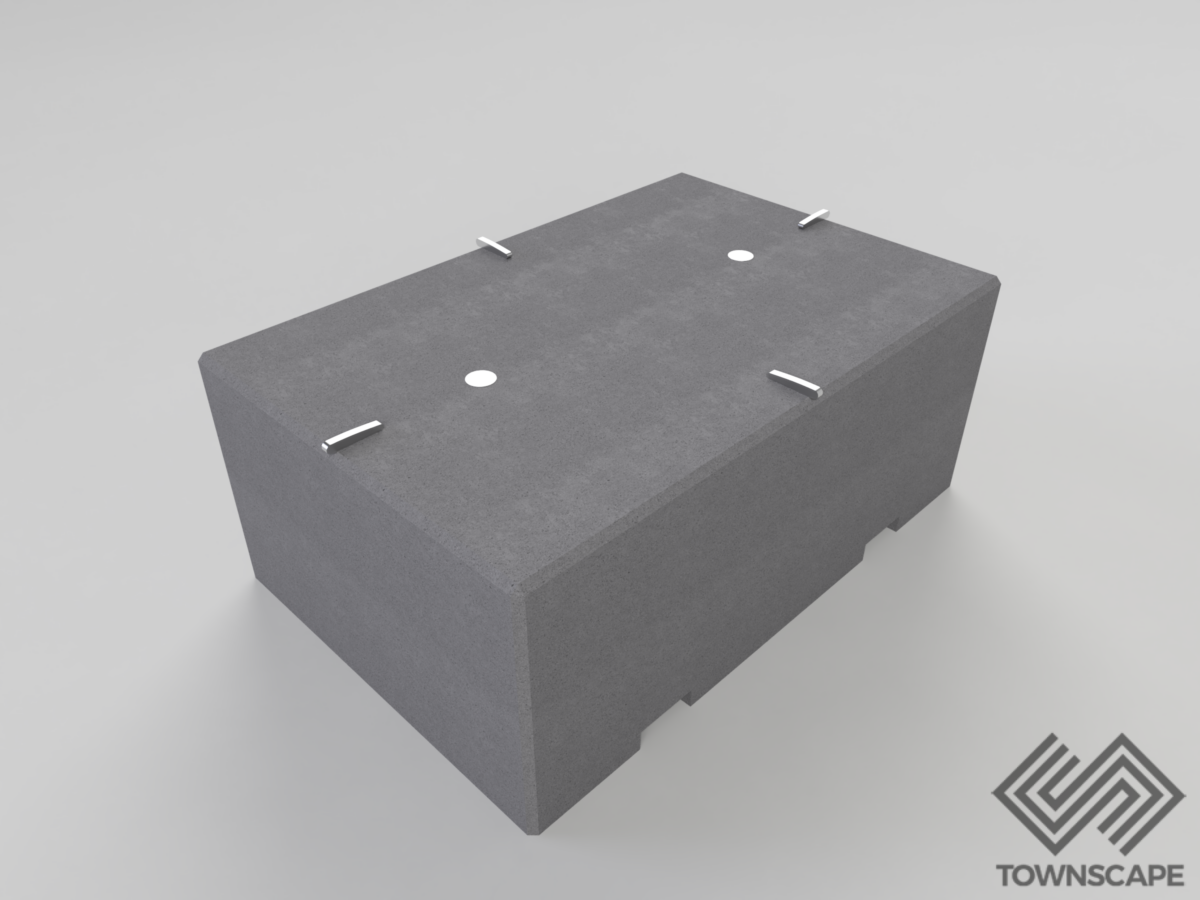 PAS 68 Counter Terror Concrete Block 150 15mm Chamfer and Forklift ...