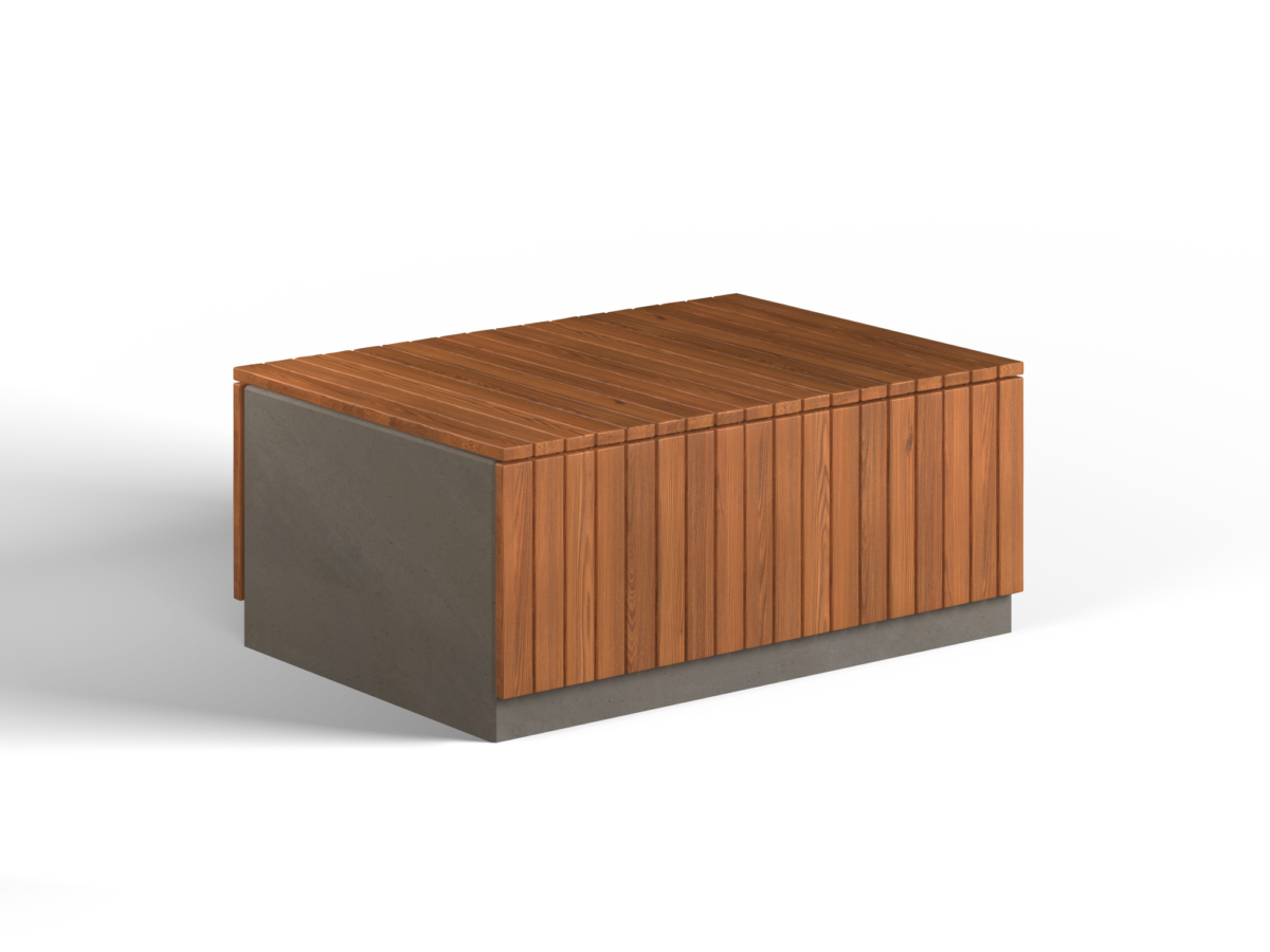 Hostile Vehicle Mitigation Seating | PAS 68 Timber Clad Seat