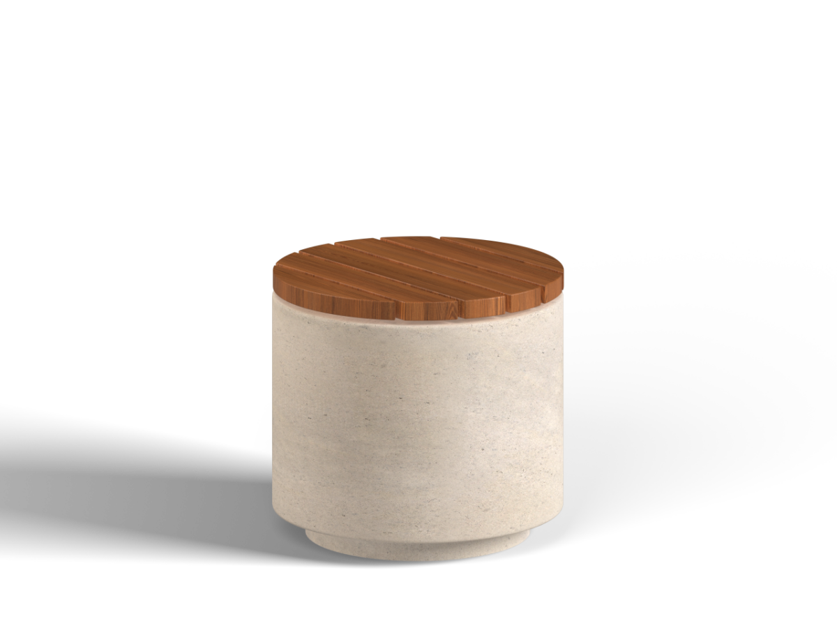 Concrete Seat Unity Penny with Hardwood Timber Seat - Townscape Products