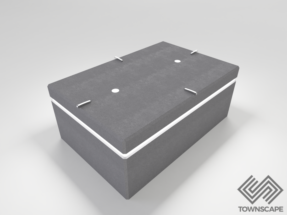 PAS 68 Counter Terror Concrete Block 150 with integrated LED Lighting - Townscape Products