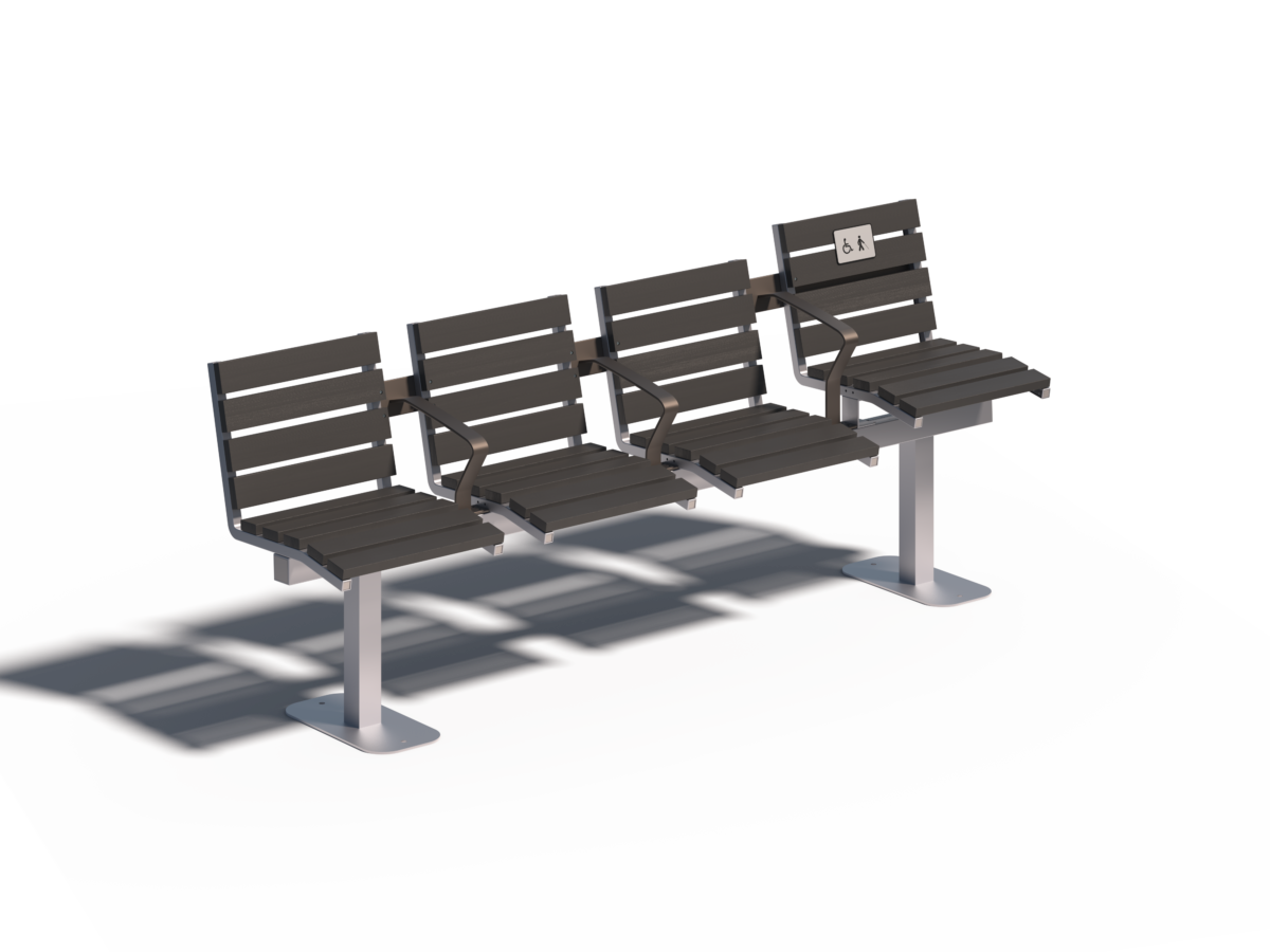 Eco Transit Station Seat - Multi 4 PRM - Townscape Products