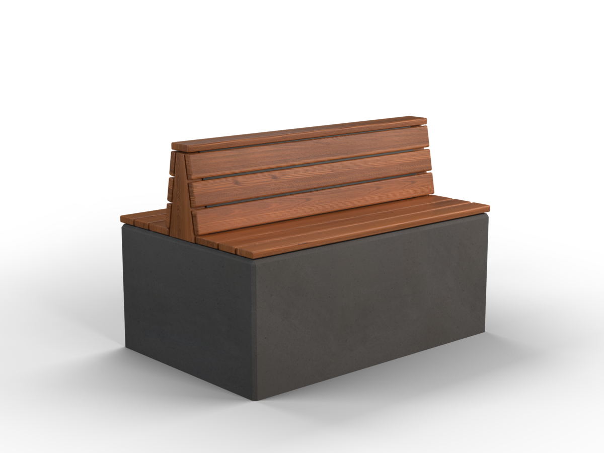 HVM Counter Terror Concrete Block Seat 150 With Hardwood Seat and ...