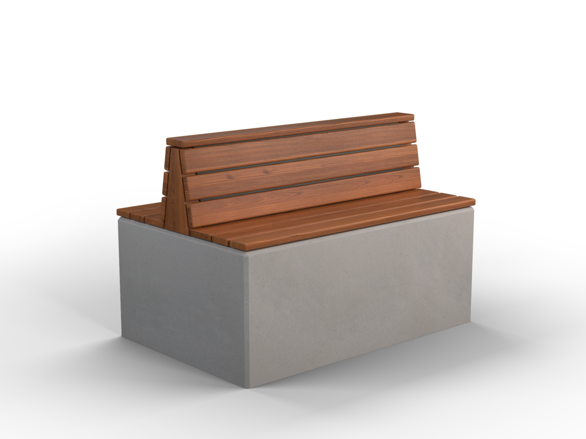 HVM Counter Terror Concrete Block Seat 150 With Hardwood Seat and ...