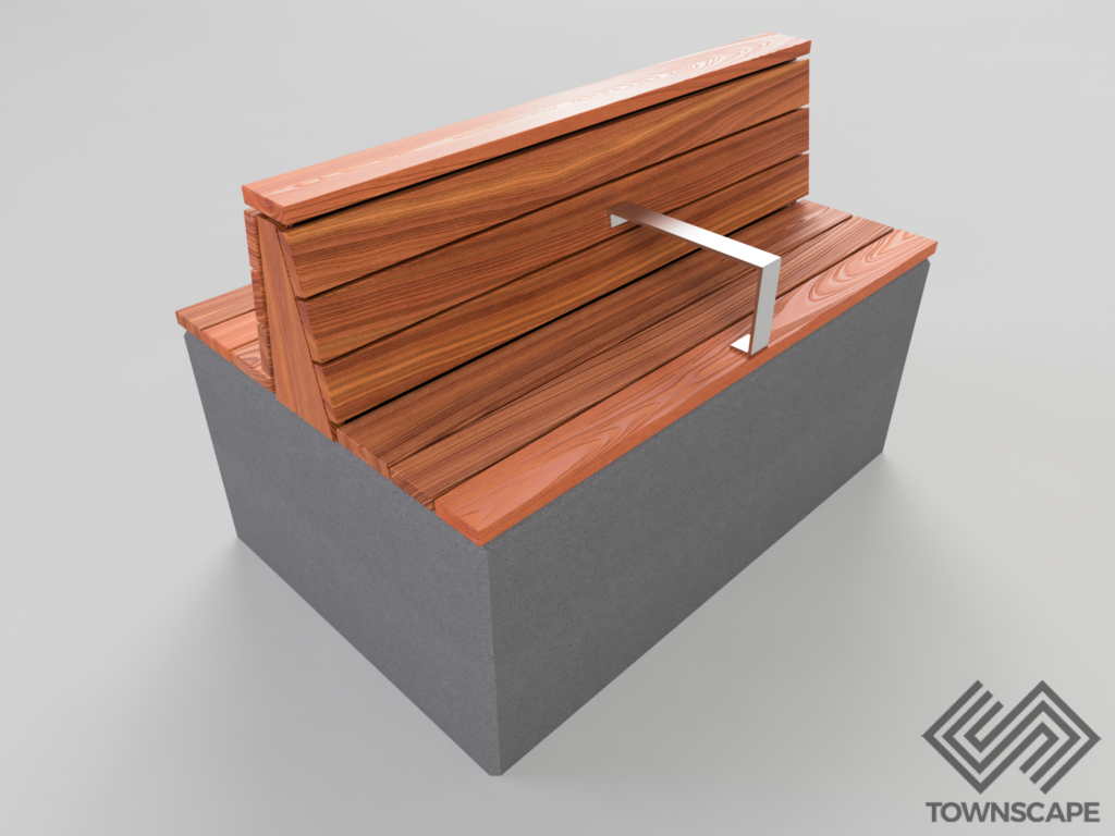 HVM Counter Terror Concrete Block Seat 150 With Hardwood Seat and ...