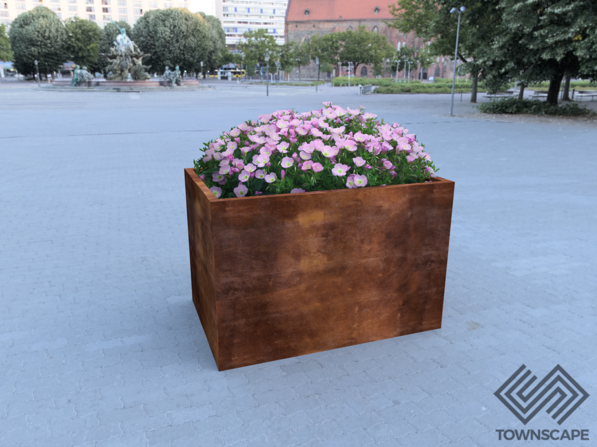 CORTEN Standard Planter 1500x1000x1000mm REC - Townscape Products