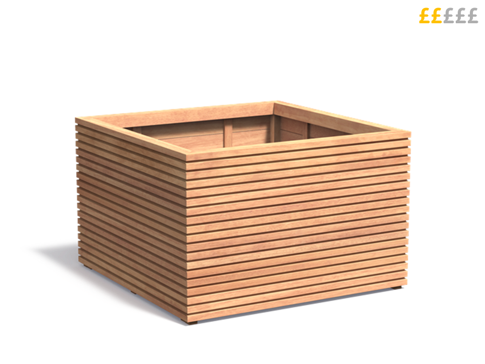 Timber Planter Standard Lines Hardwood 1200 x 1200 - Townscape Products