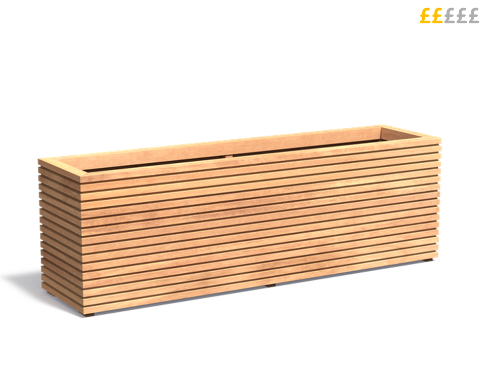 Timber Planter Standard Lines Hardwood 2000 x 500 - Townscape Products