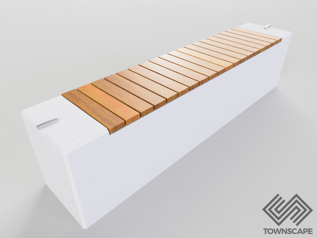 Concrete Bench Unity 2500 with inset 1800mm Deck Seat Top - Townscape ...