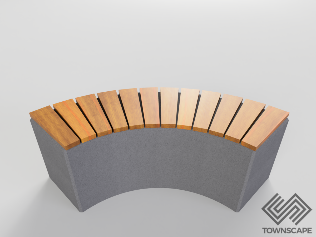 Concrete Bench Unity 800mm Internal Radius Curved Deck Seat - Townscape ...