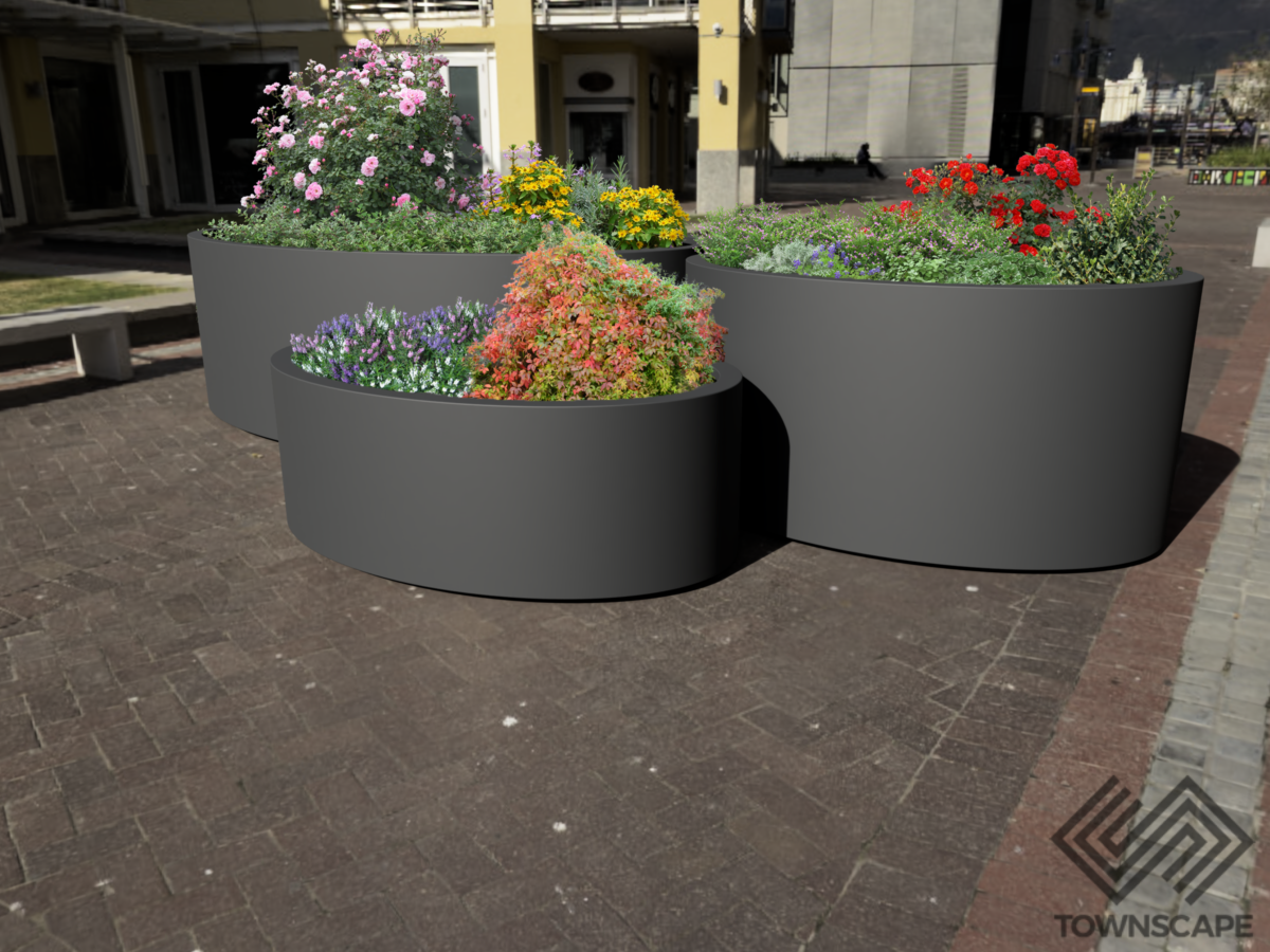 ALUMINIUM Powder Coated Planter Oval 1200x800x600 - Townscape Products